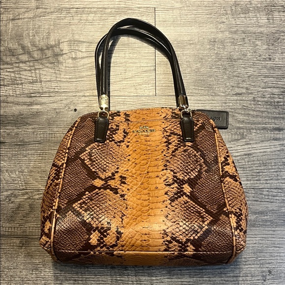 Coach | Bags | Coach Brown Snake Print Womens Bag | Poshmark